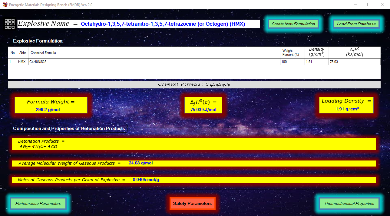 Energetic Materials Designing Bench (EMDB) – Just another WordPress site